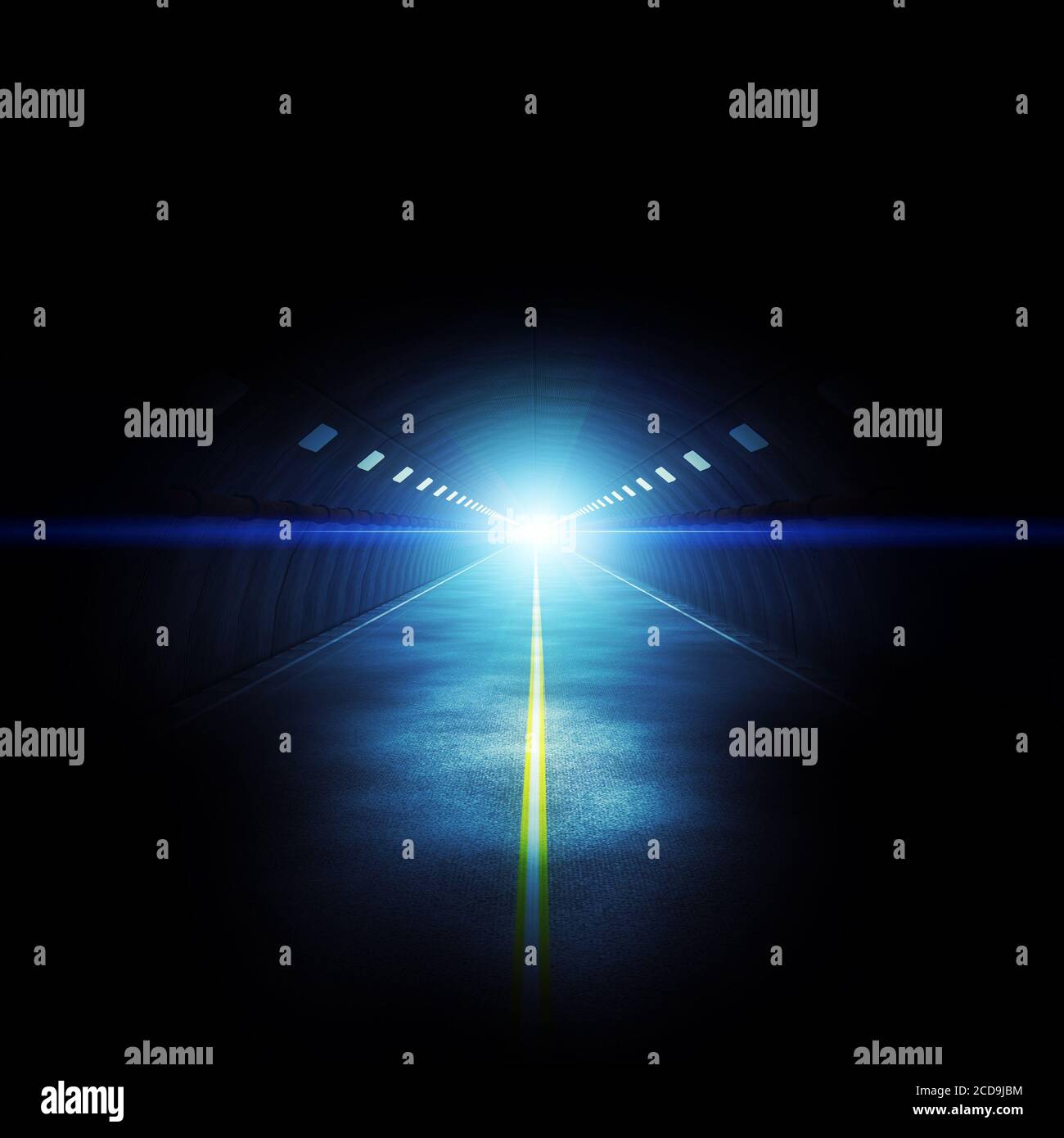 Digitally render of an asphalt tunnel corridor, 3d illustration Stock ...