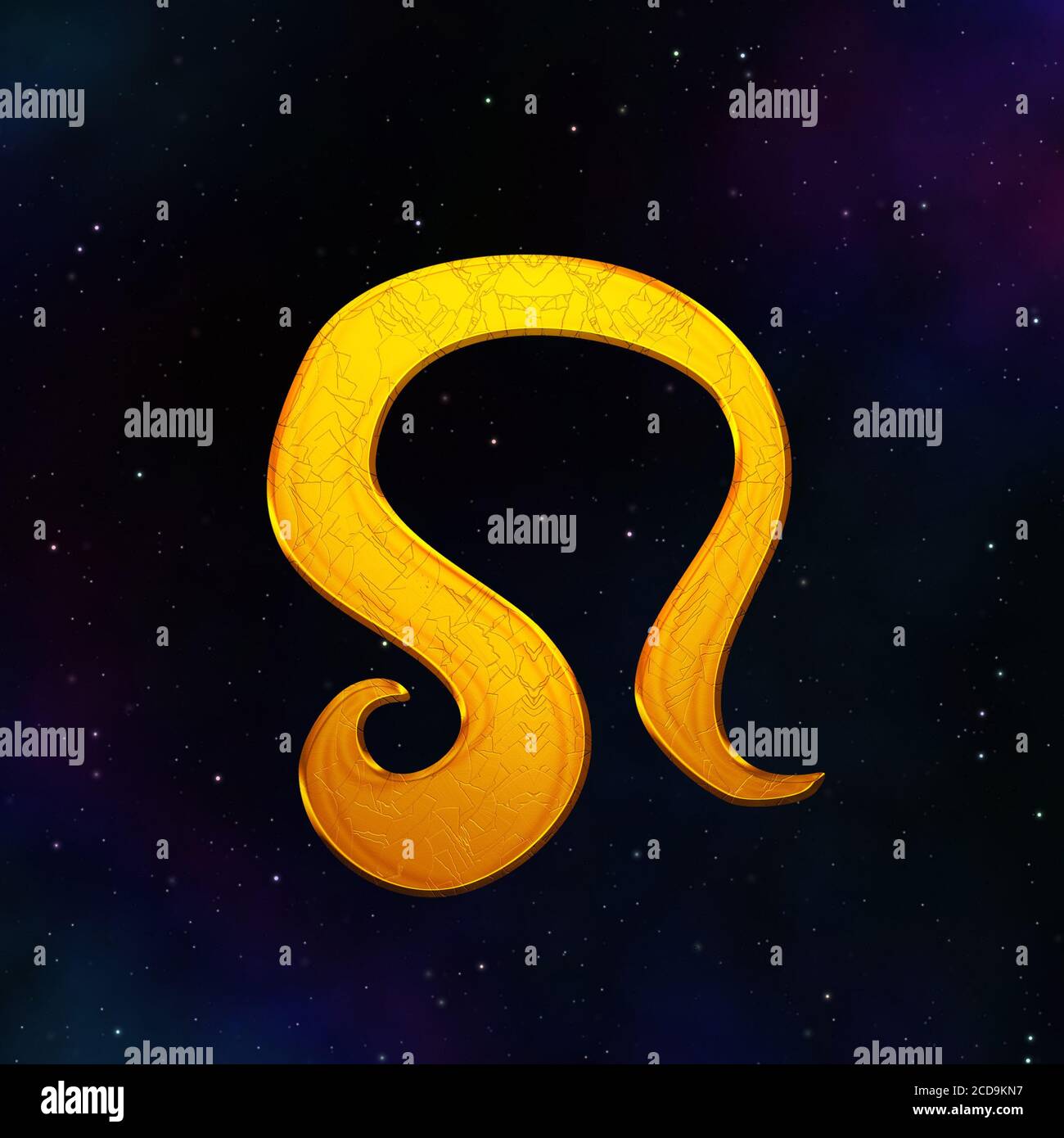 Decorative golden astrological zodiac symbol leo illustration Stock ...