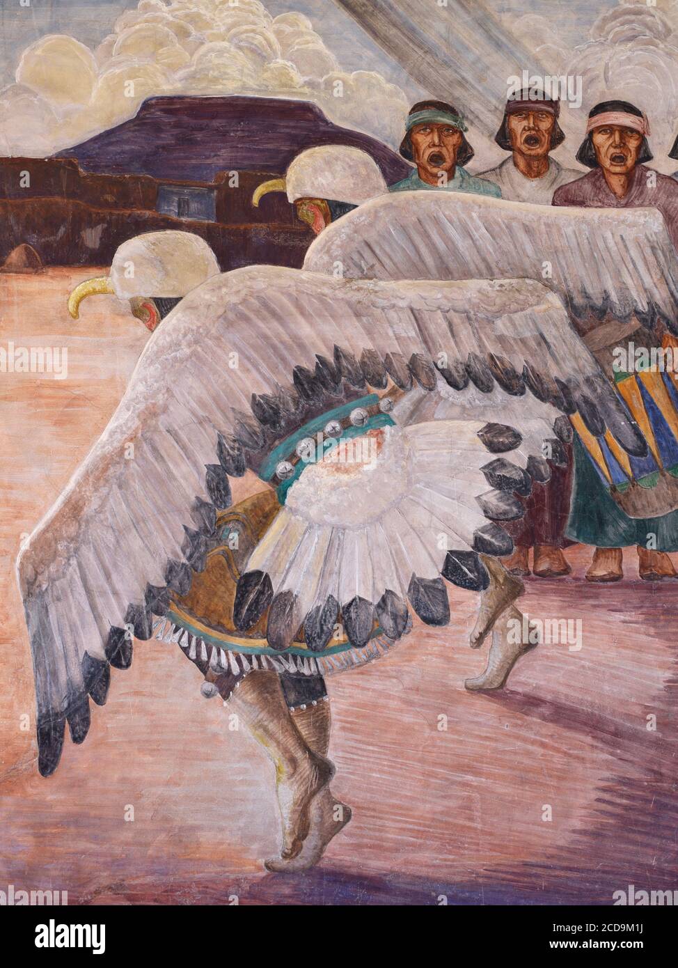 A 1934 fresco depicting the Native-American Eagle Dance by Will Shuster ...