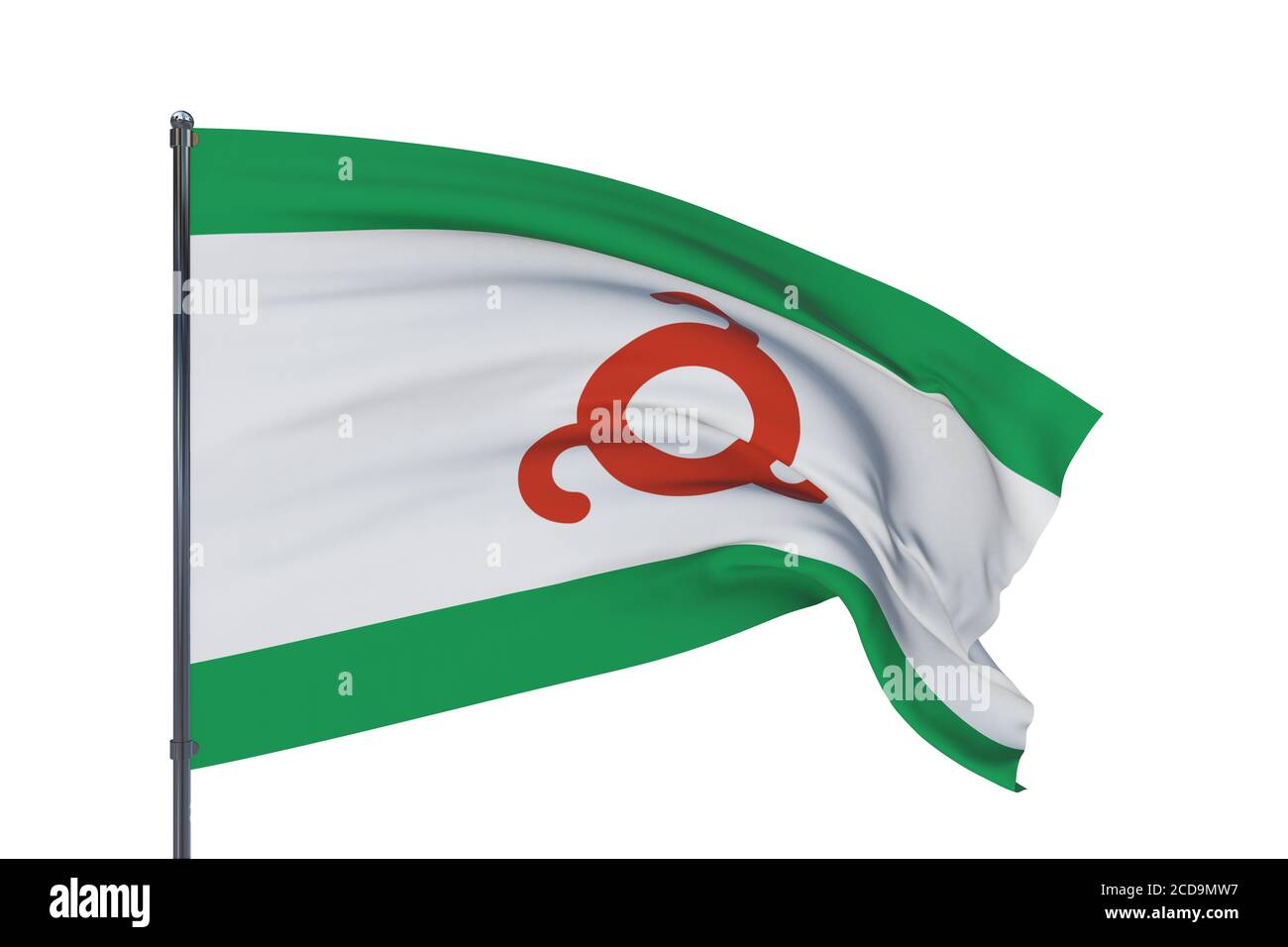 Flag of Ingushetia. 3D illustration isolated on white background. Flags ...