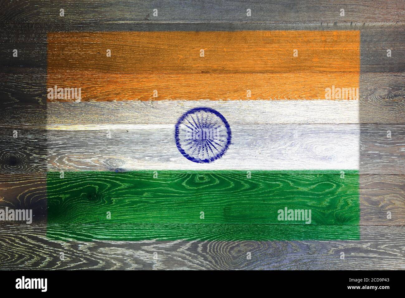 India flag on rustic old wood surface background Stock Photo - Alamy