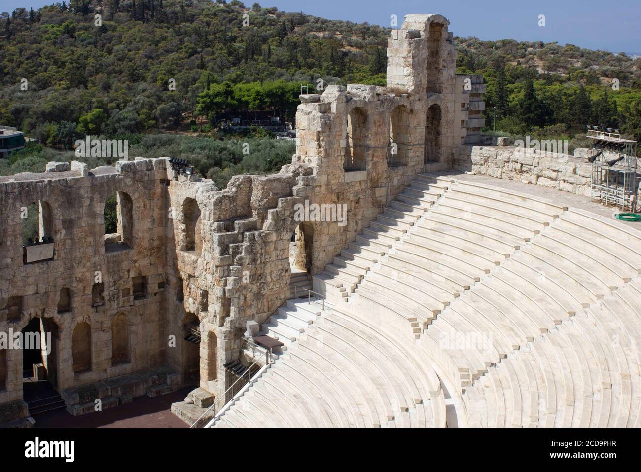 ATHENS, GREECE - AUGUST 13 2016: The amphitheatre of Odeon of herodes atticus in Athens ...