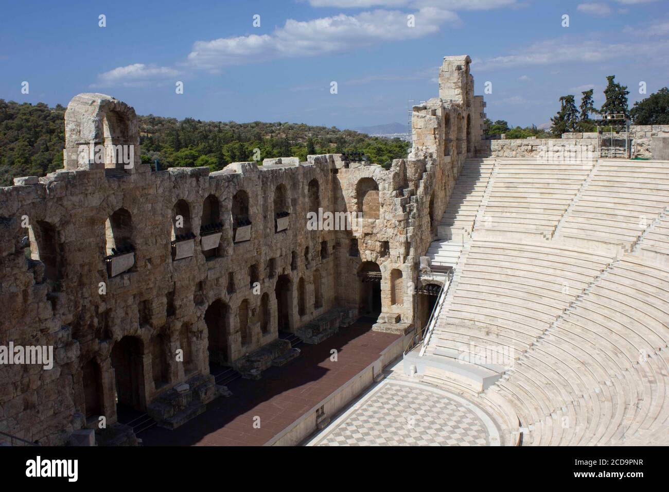ATHENS, GREECE - AUGUST 13 2016: The amphitheatre of Odeon of herodes ...