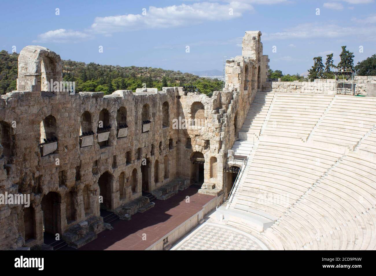 ATHENS, GREECE - AUGUST 13 2016: The amphitheatre of Odeon of herodes atticus in Athens ...