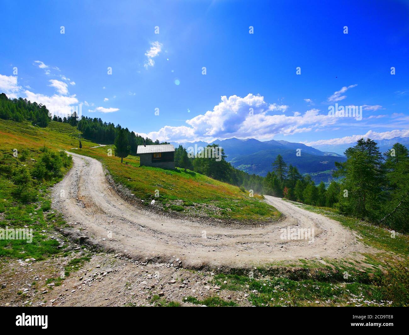 Visp, Switzerland: A hiking trail in the Swiss alps Stock Photo - Alamy