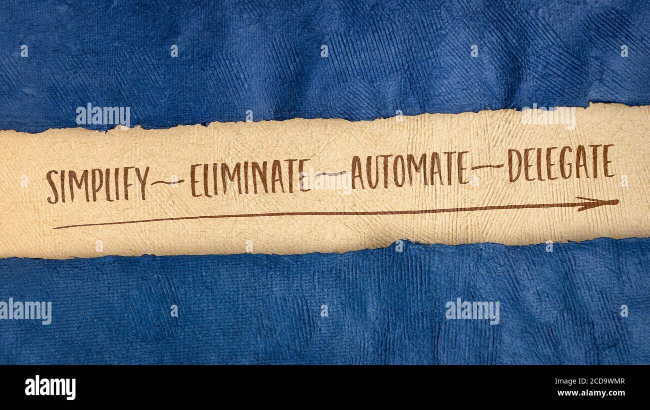 business productivity and lifestyle concept: simplify, eliminate ...