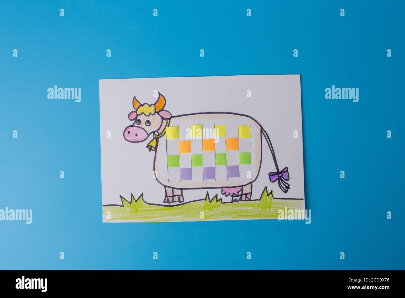 easy cow craft from paper, step by step instruction, DIY, tutorial ...