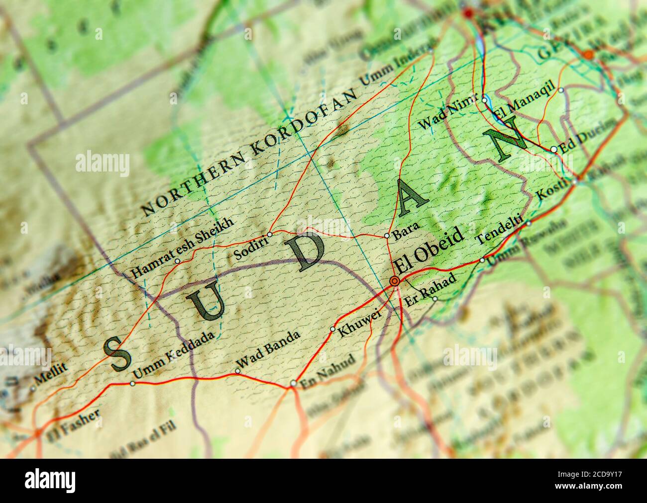 Geographic map of Sudan with important cities Stock Photo - Alamy