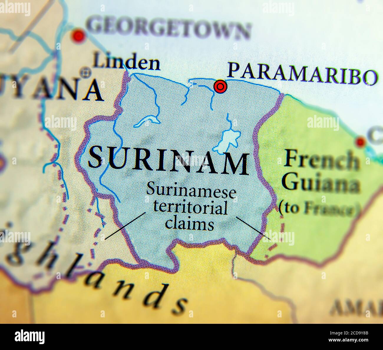 Geographic map of Surinam Stock Photo - Alamy