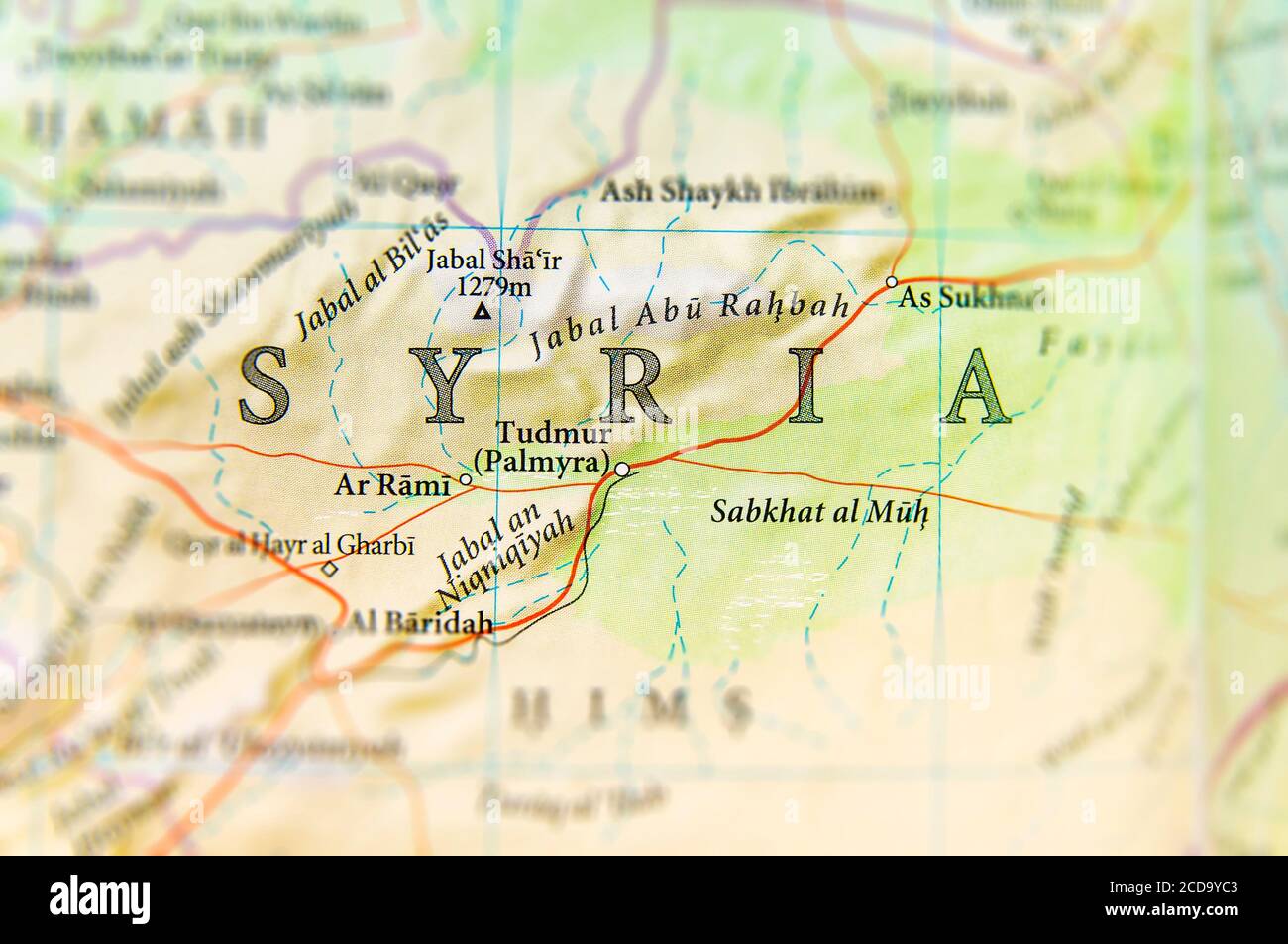 Geographic map of Syria with important cities Stock Photo - Alamy