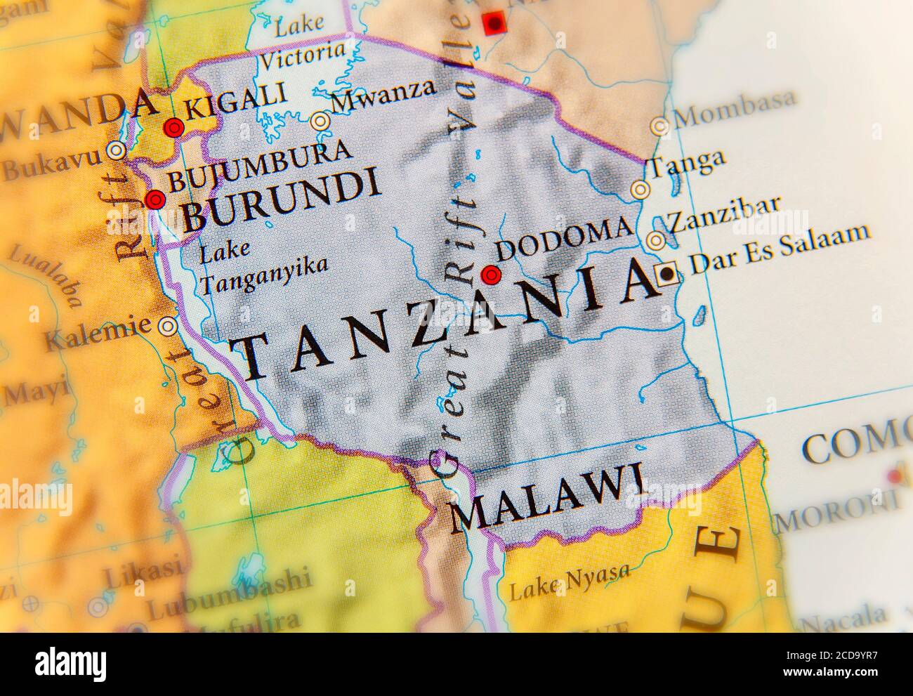 Geographic map of Tanzania Stock Photo - Alamy