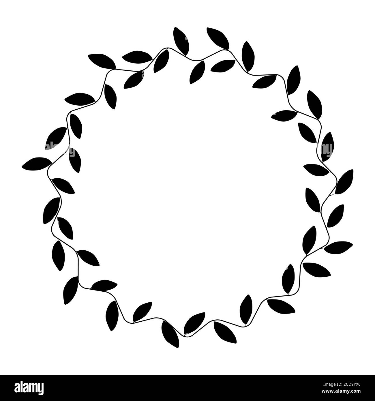 Laurel wreath silhouette isolated on white background. Vector ... Laurel wreath silhouette isolated on white background. Vector ...