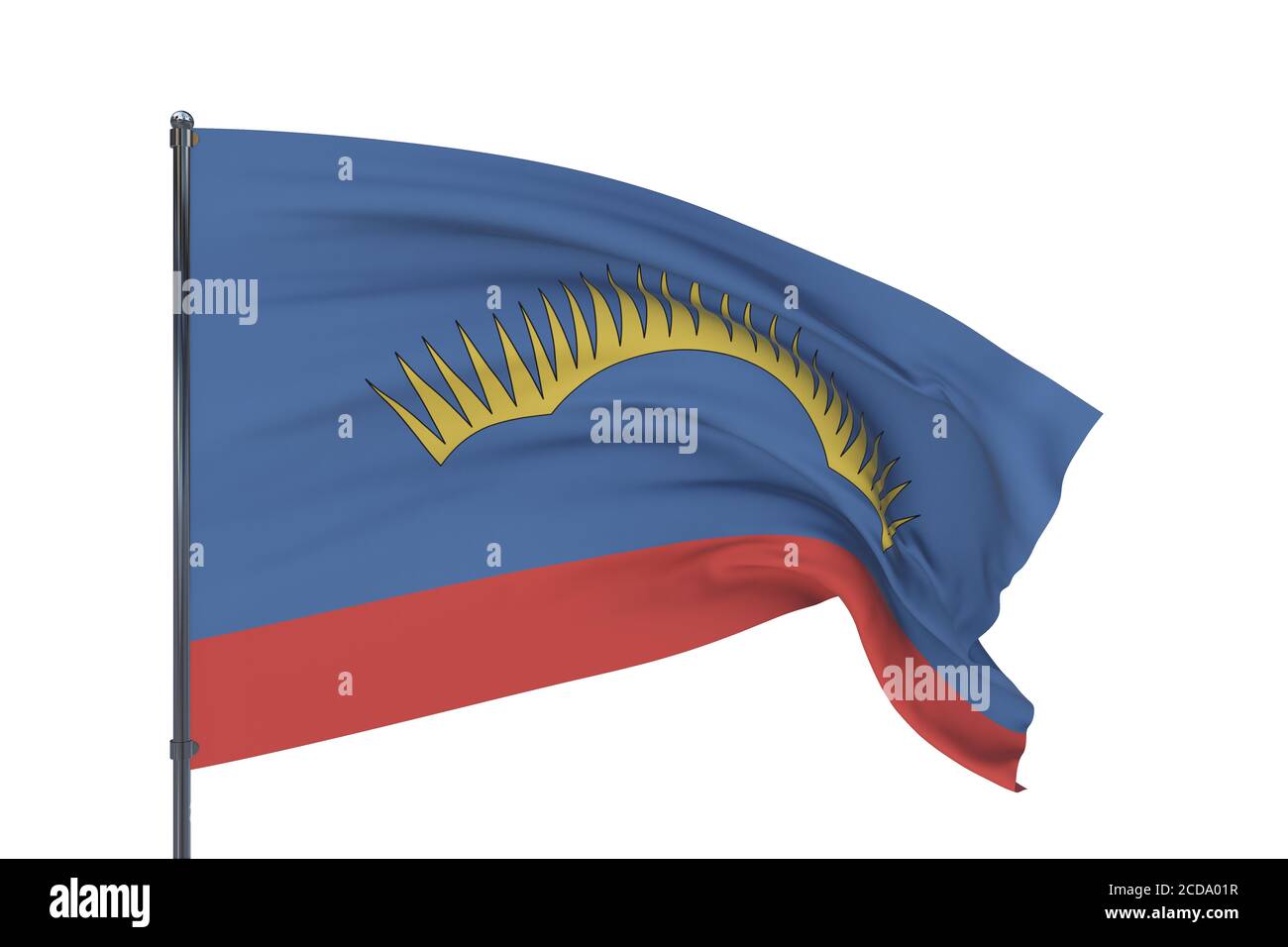 Flag of Murmansk Oblast. 3D illustration isolated on white background ...