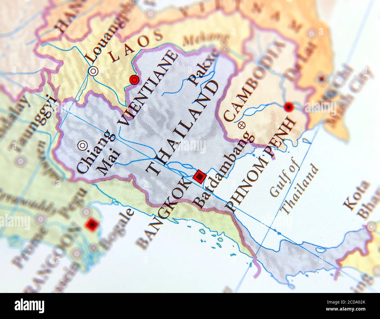 Geographic map of Thailand with important cities Stock Photo - Alamy