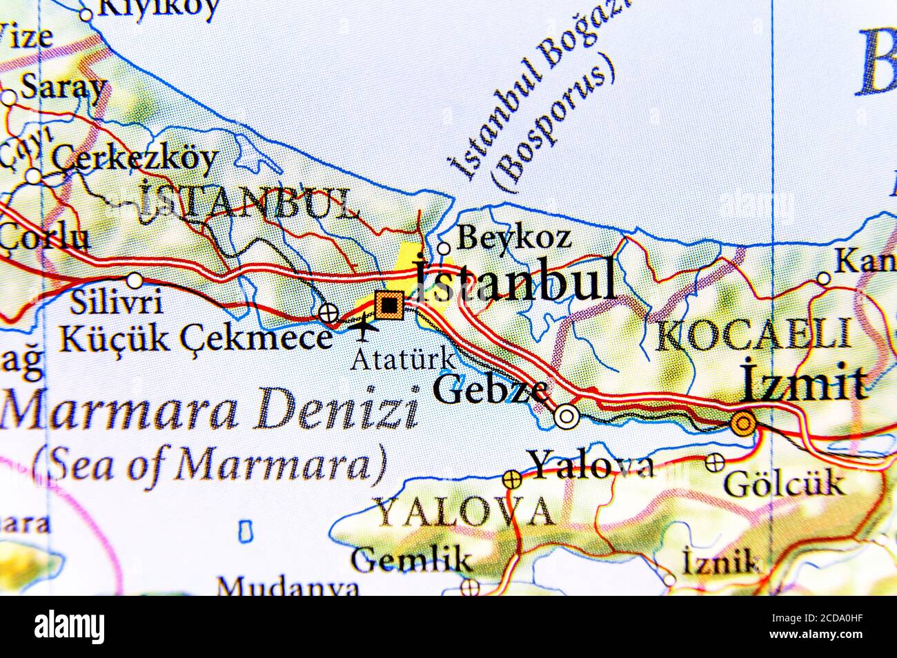 Geographic map of Turkey with large city Istanbul Stock Photo - Alamy