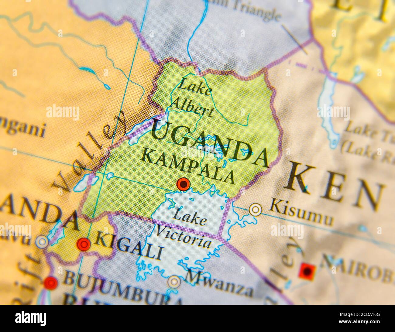 Geographic map of Uganda Stock Photo - Alamy