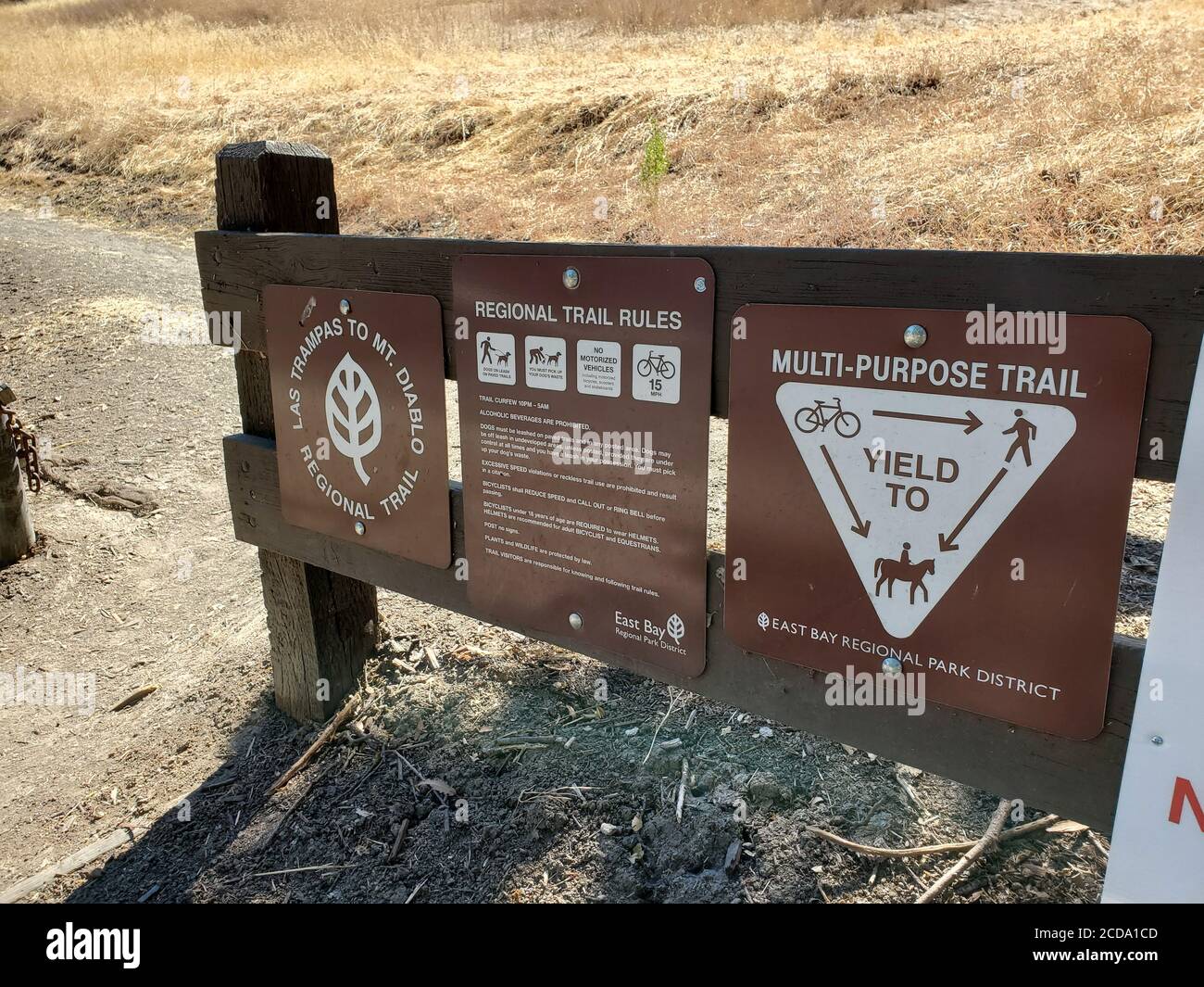 Multi-purpose trail and other trail signs at entrance to a wilderness ...