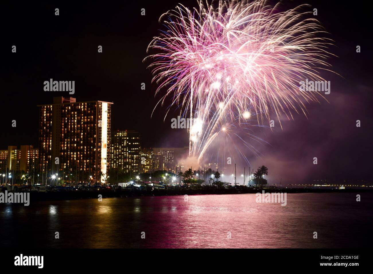 Spectacular firework display hosted by Hilton Waikiki Village on Friday ...