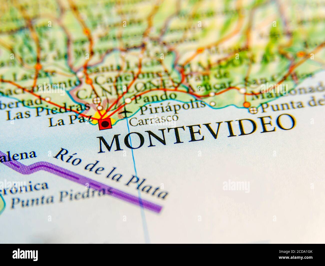 Geographic map of Uruguay Montevideo city Stock Photo - Alamy