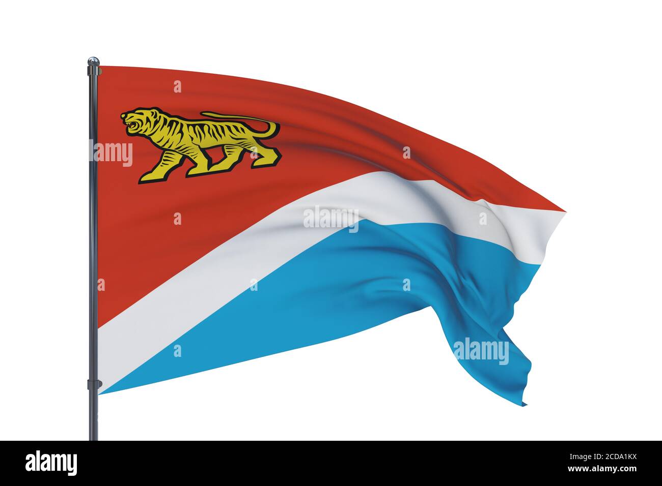 Flag of Primorsky Krai. 3D illustration isolated on white background ...