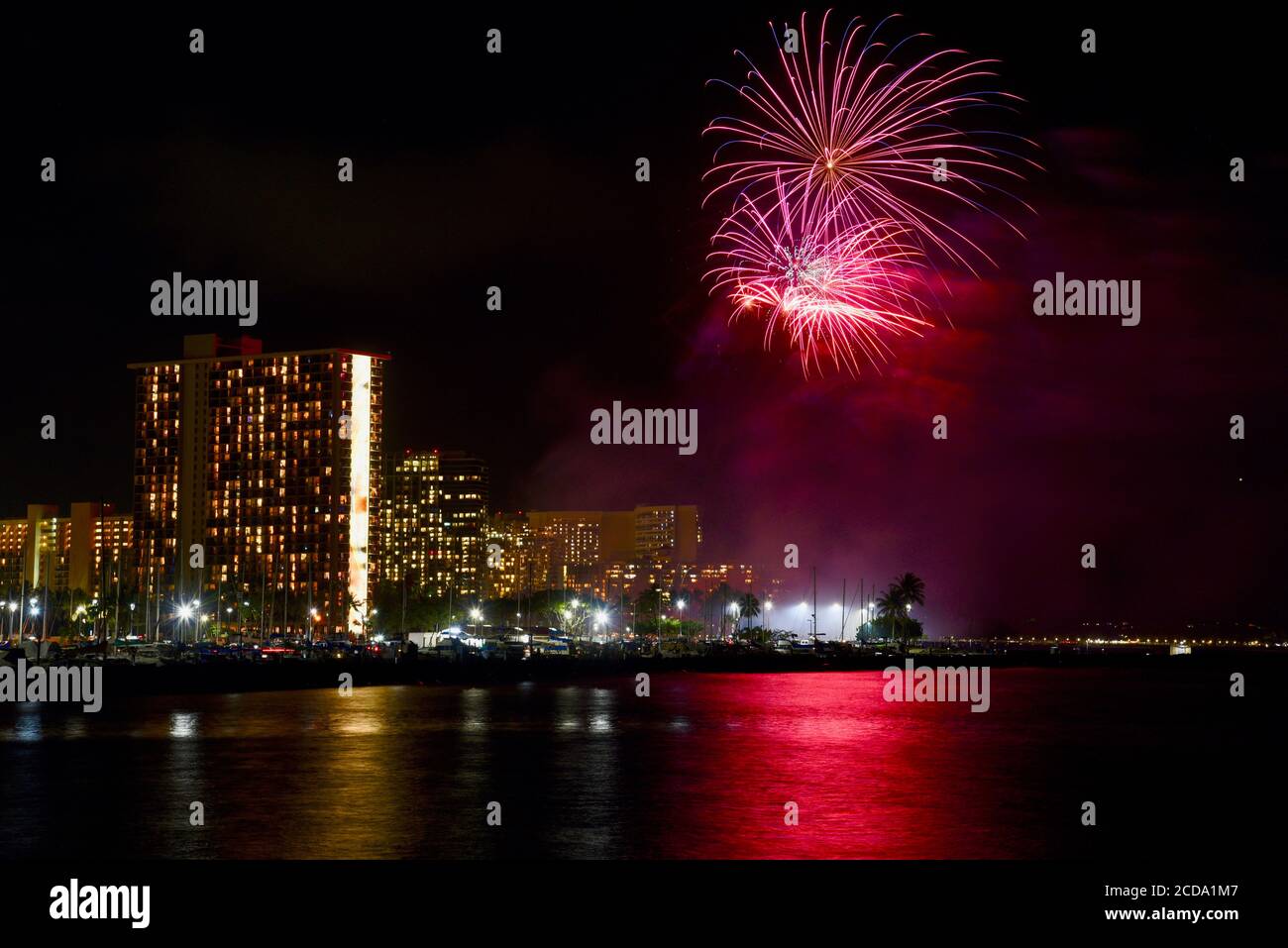 Spectacular firework display hosted by Hilton Waikiki Village on Friday ...