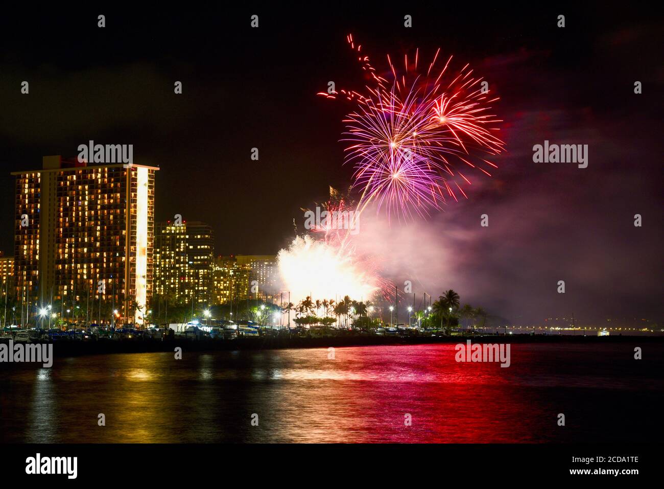Spectacular firework display hosted by Hilton Waikiki Village on Friday ...