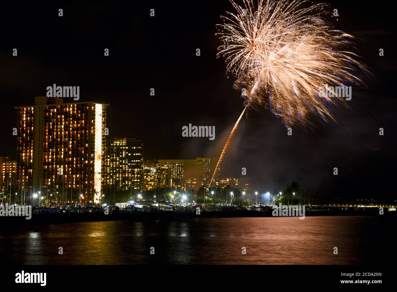 Spectacular firework display hosted by Hilton Waikiki Village on Friday ...