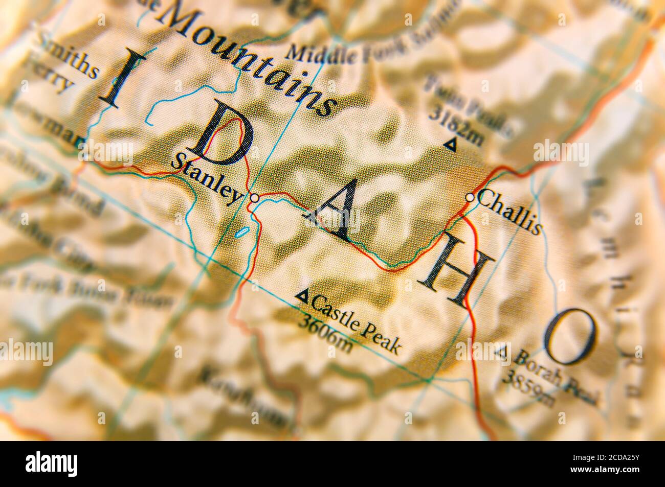 Geographic map of US State Idaho Stock Photo - Alamy