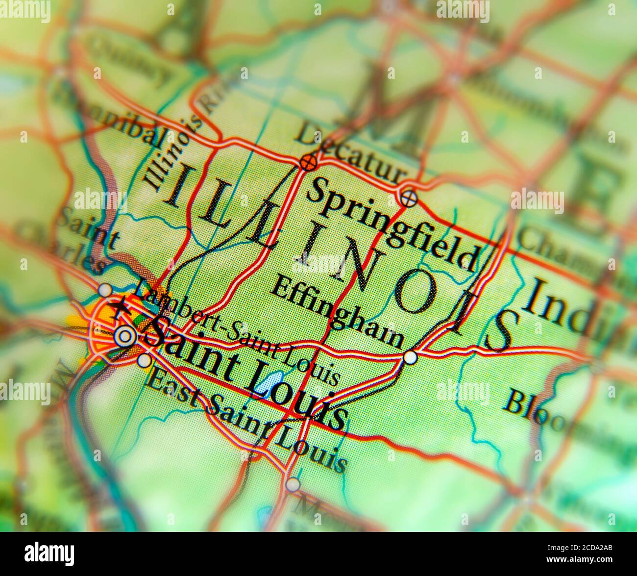 Geographic map of US State Illinois Stock Photo - Alamy
