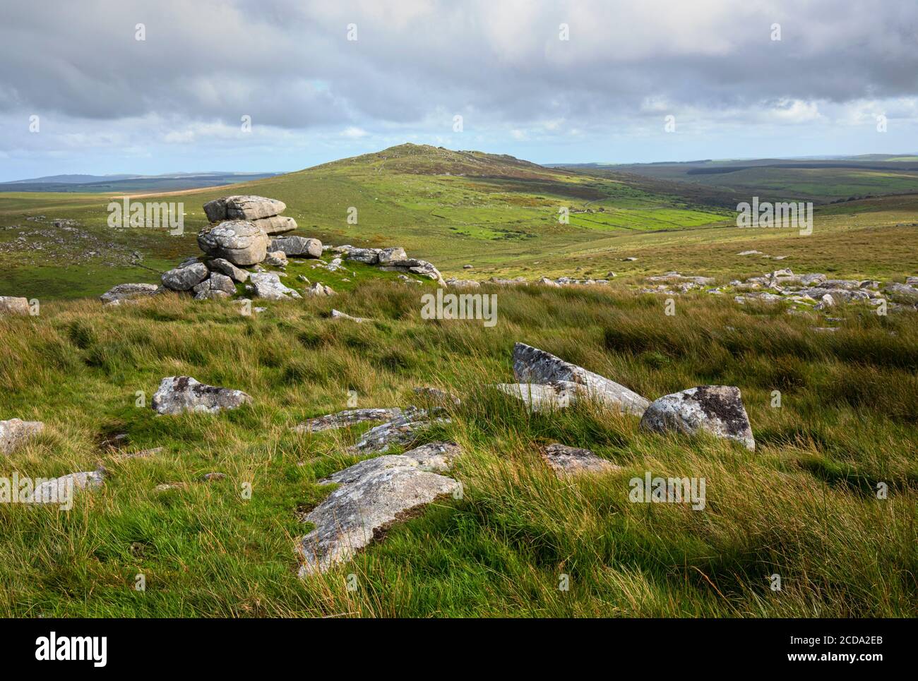 Moorland scene Showery Tor on Bodmin Moor Stock Photo - Alamy