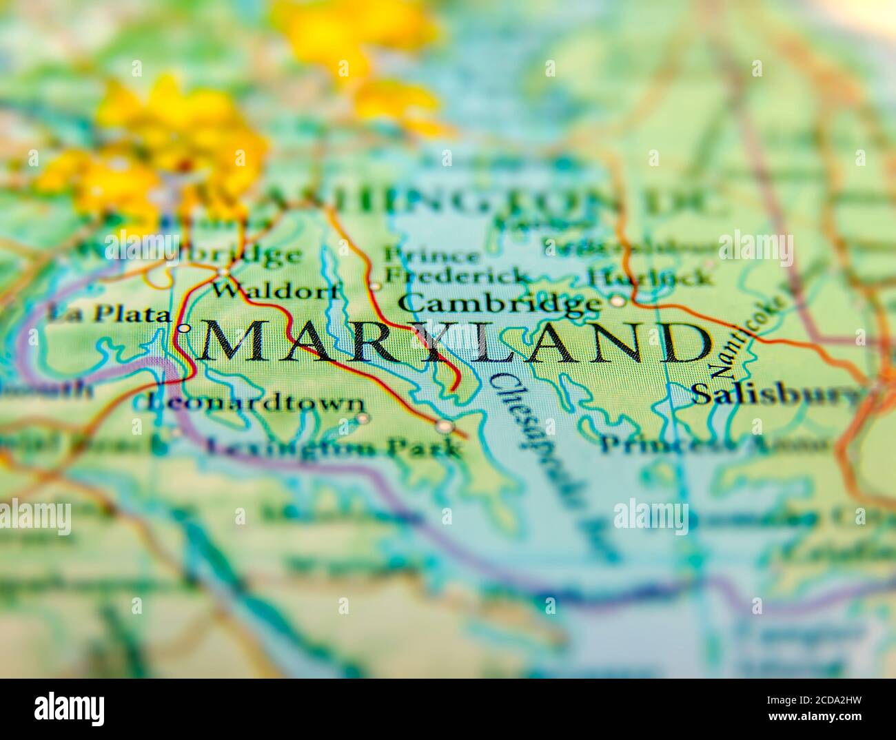Geographic map of US State Maryland Stock Photo - Alamy