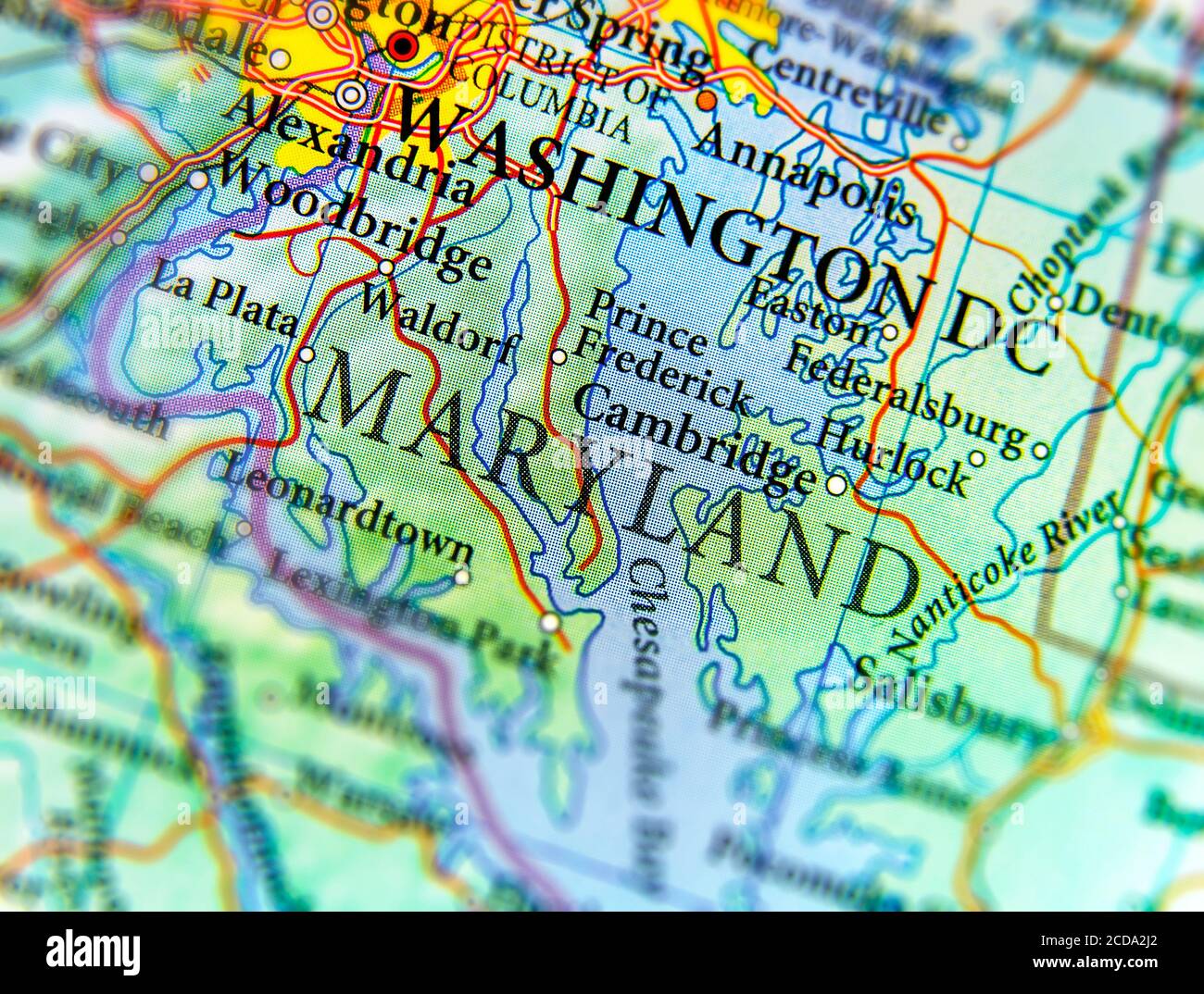 Geographic map of US State Maryland Stock Photo - Alamy