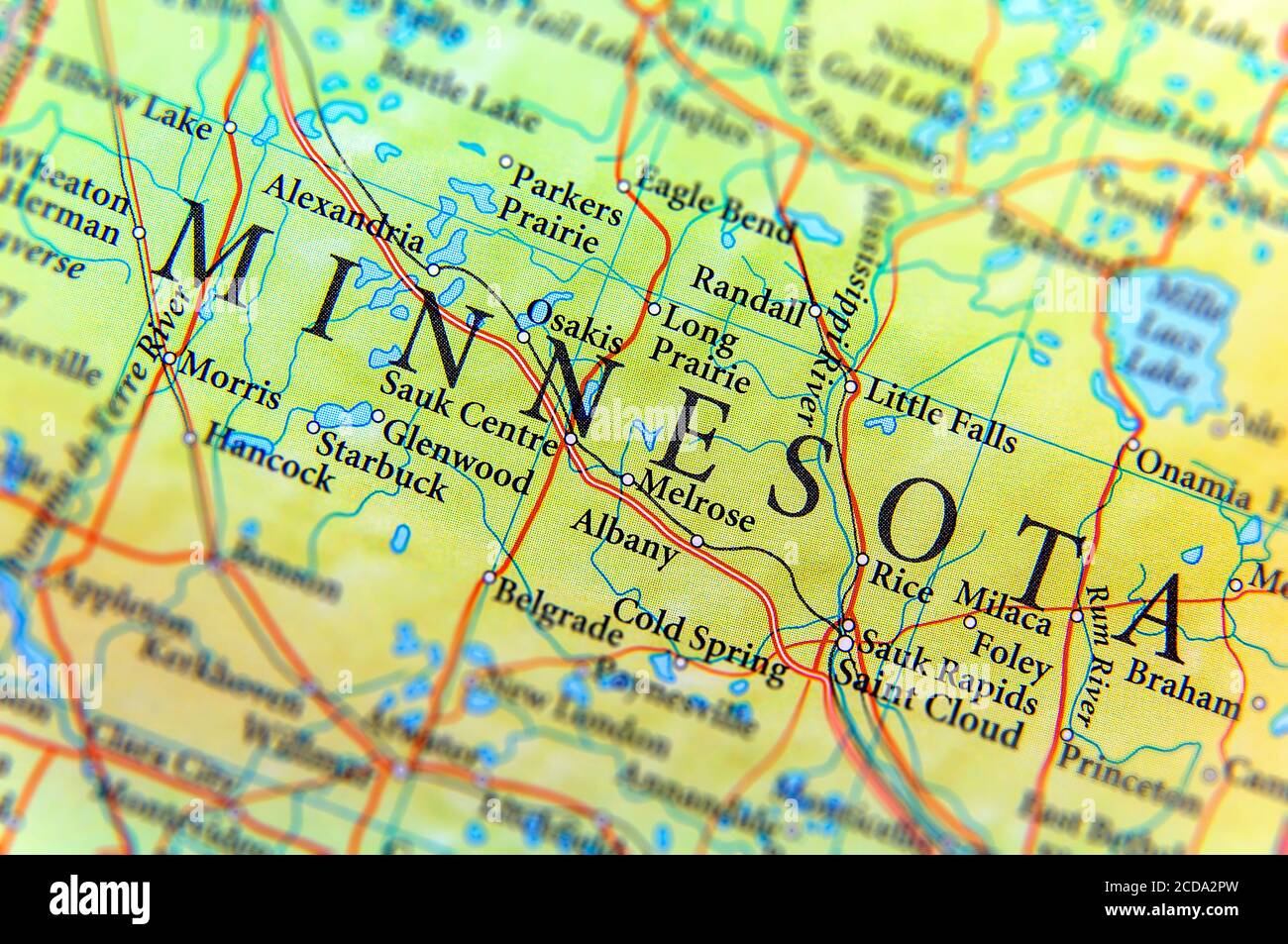 Geographic map of US State Minnesota Stock Photo - Alamy