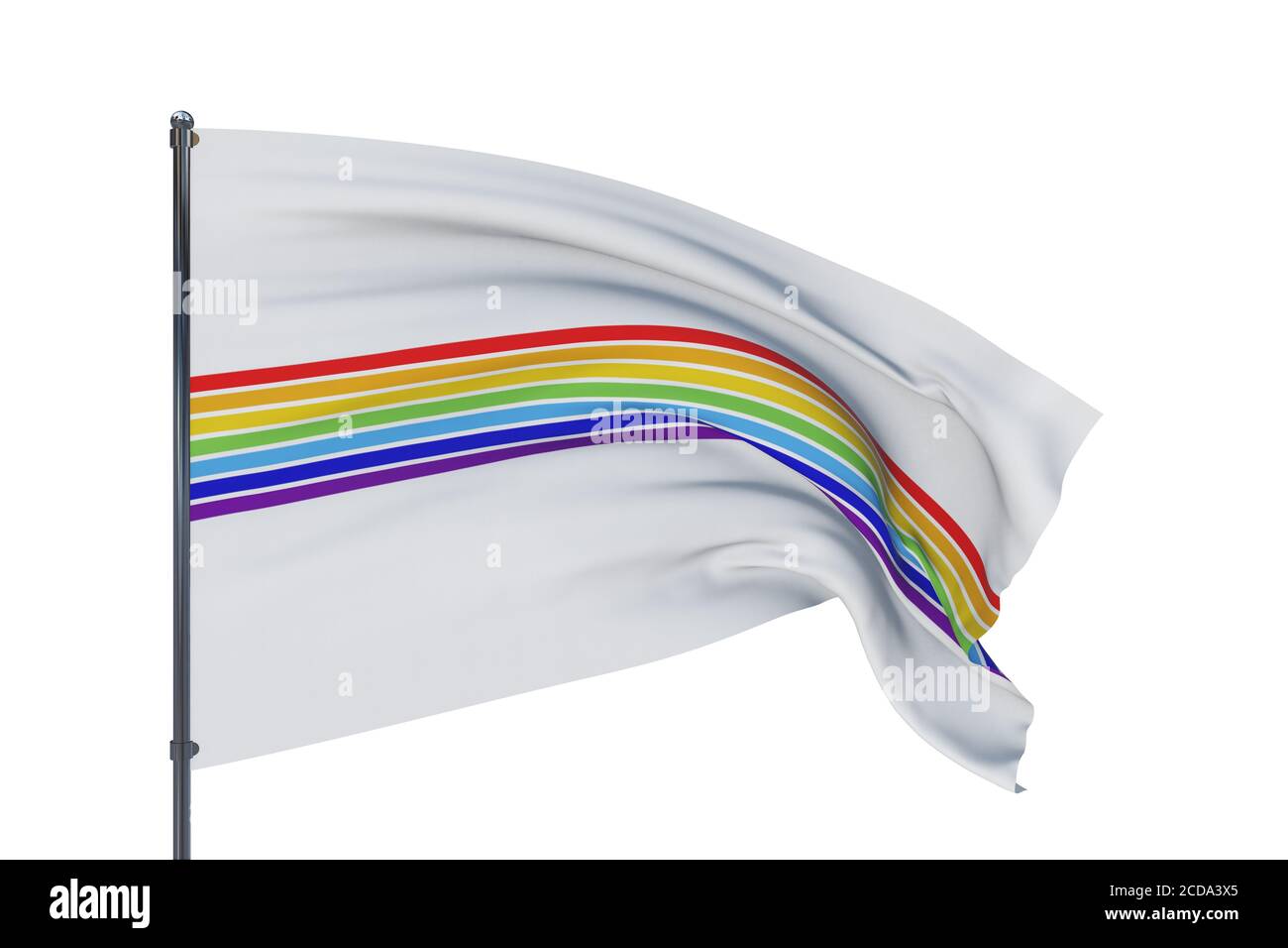 Flag of the Jewish Autonomous Oblast. 3D illustration isolated on white ...