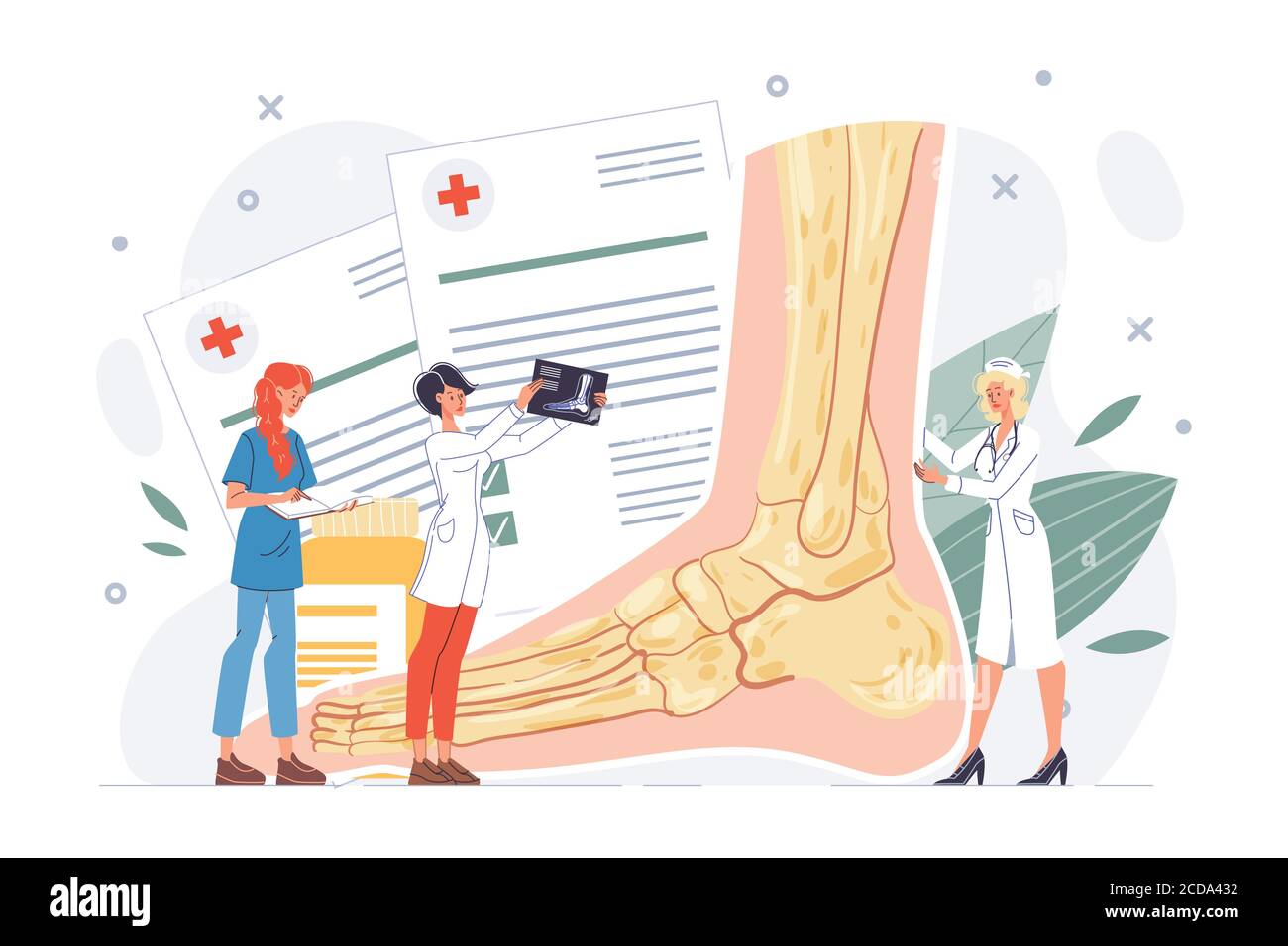 Foot or ankle trauma, sprain diagnosis, treatment Stock Vector Image ...