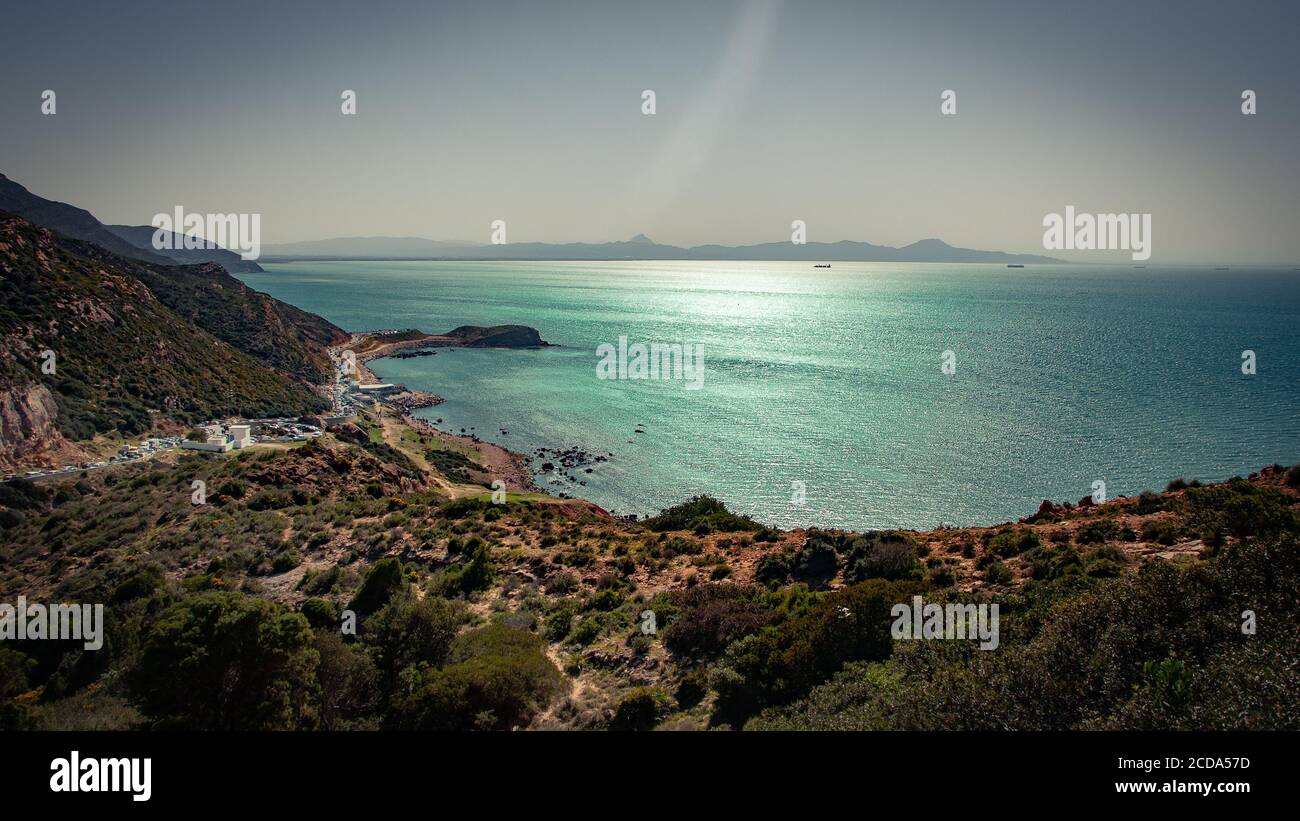 A see view from the top of Korbous Mountain in Tunisia Stock Photo - Alamy