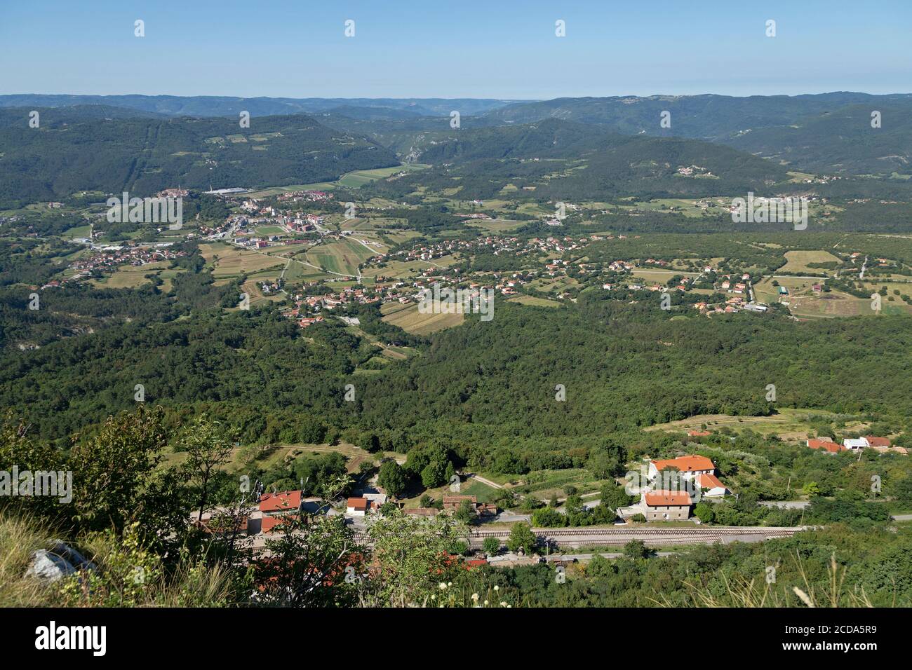 panoramic view of Buzet and the surrounding area, Istria, Croatia Stock ...