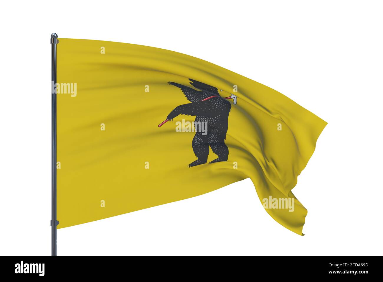 Flag of Yaroslavl Oblast. 3D illustration isolated on white background ...
