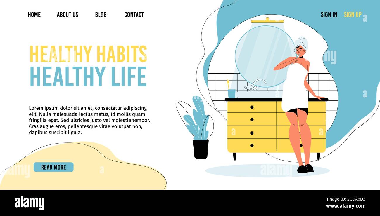 Healthy habits oral care daily hygiene routine Stock Vector Image & Art ...