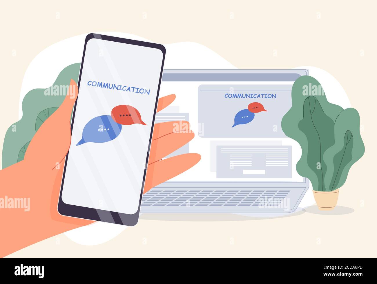 Online chat application for wireless communication Stock Vector Image ...