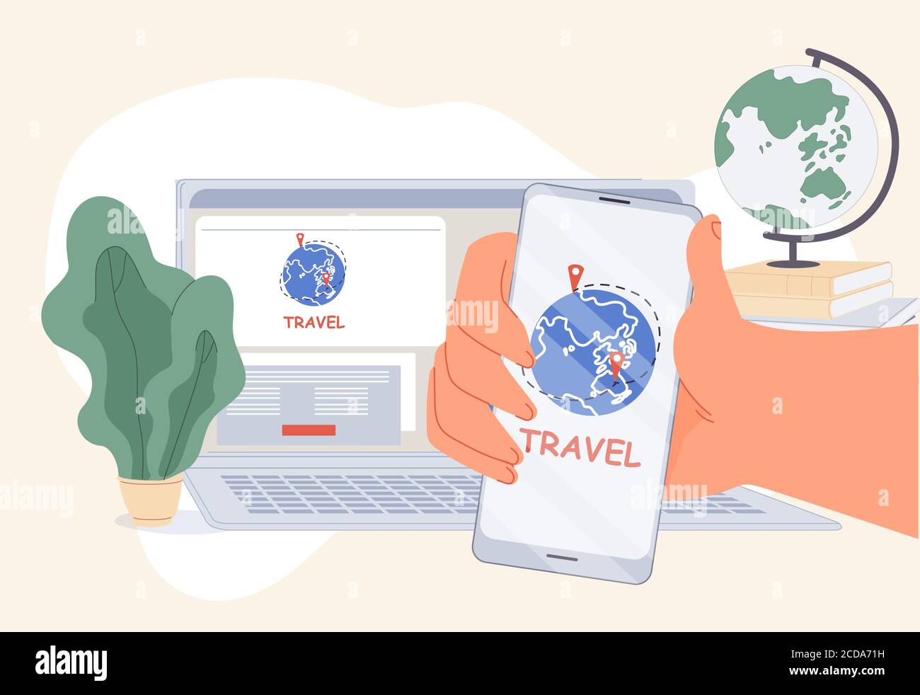 Travel agency mobile application online service Stock Vector Image ...