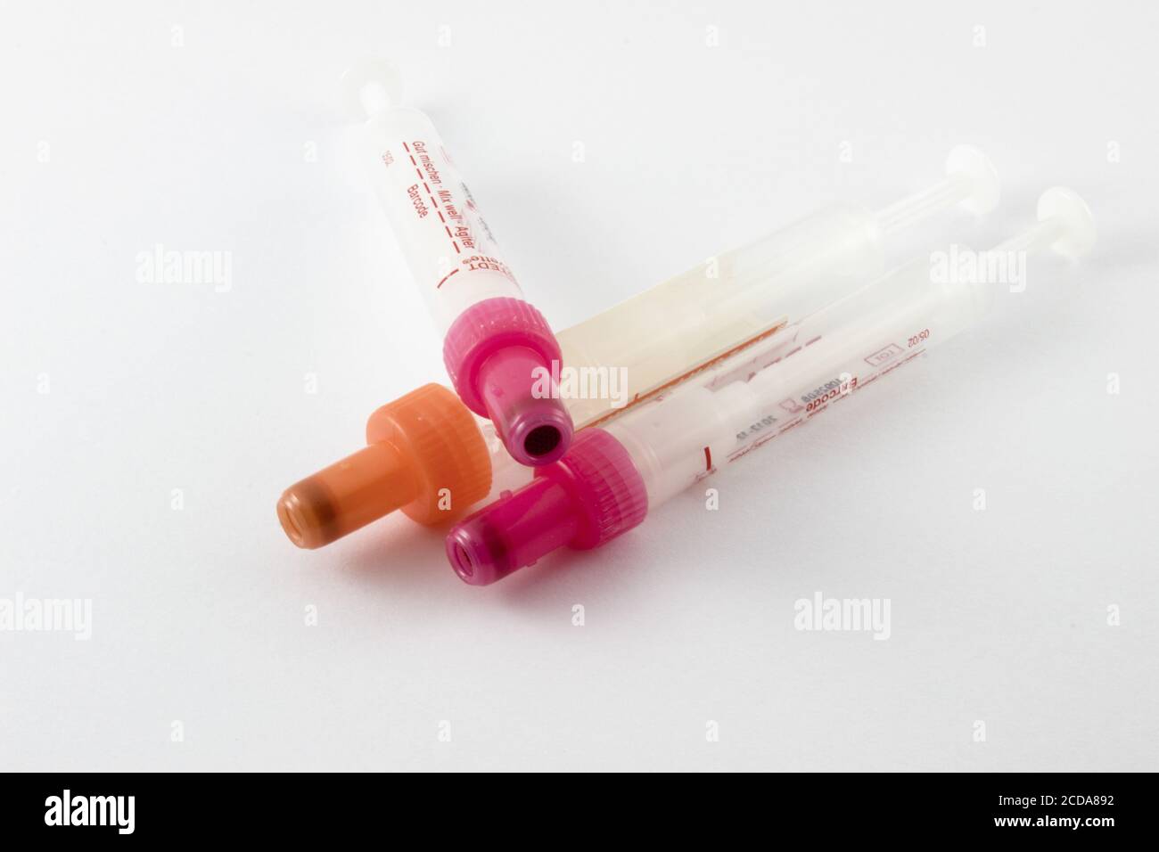 Laboratory blood test forms on white background Stock Photo - Alamy