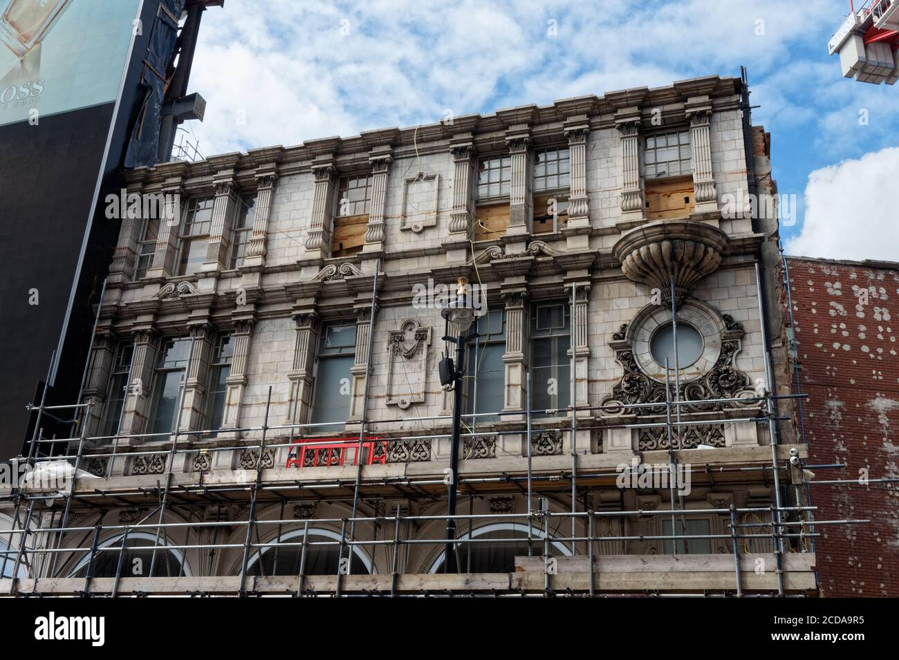 Historical landmark building behind the Piccadilly Lights being ...
