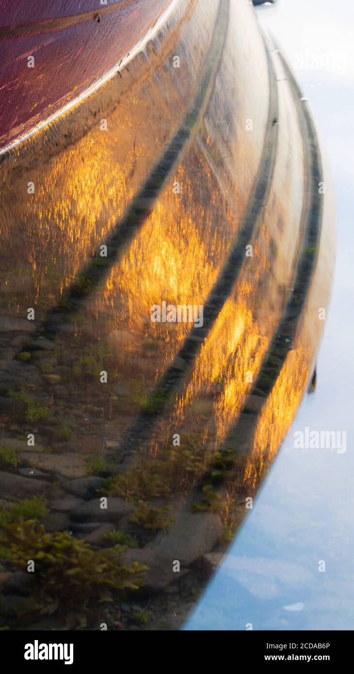 Abstract reflection fishing boat in hi-res stock photography and images ...