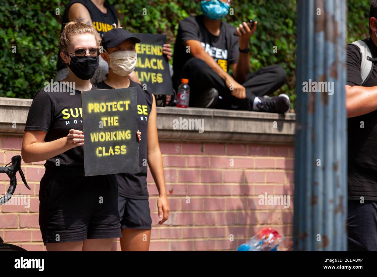 Washington, DC, USA. 27th Aug, 2020. Pictured: Protesters with the ...