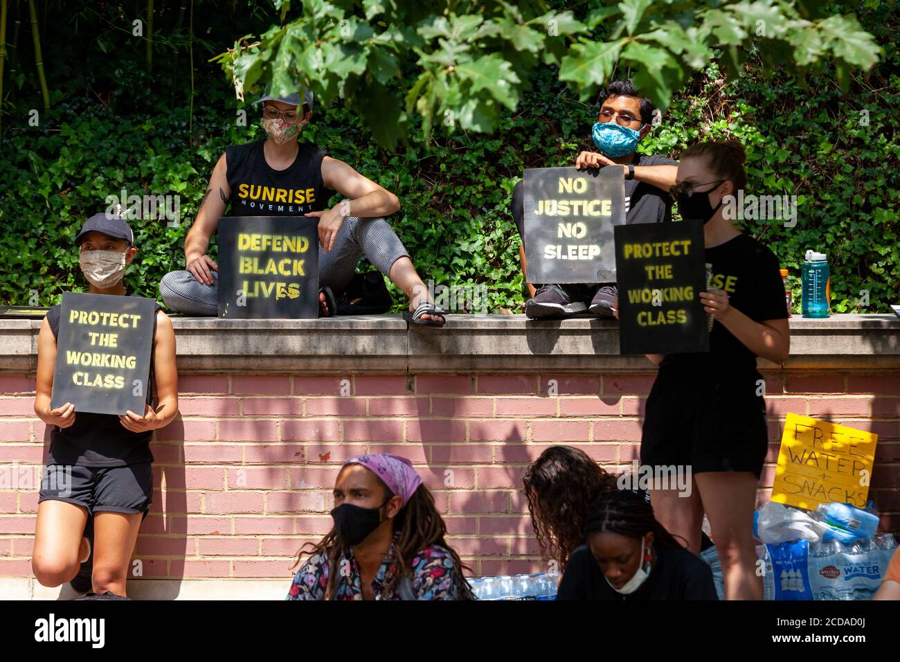 Washington, DC, USA. 27th Aug, 2020. Pictured: Protesters with the ...