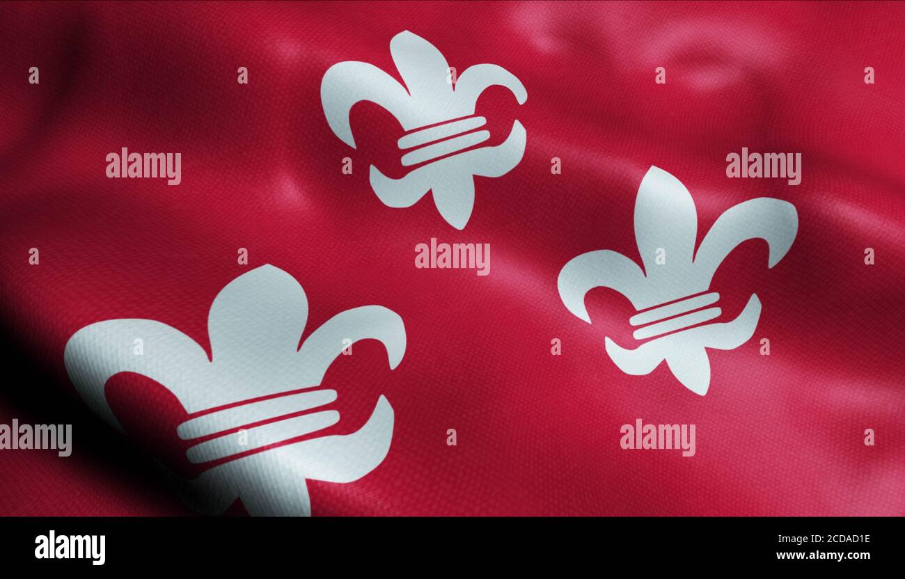 3D Illustration of a waving Netherlands Municipality flag of Beverwijk ...