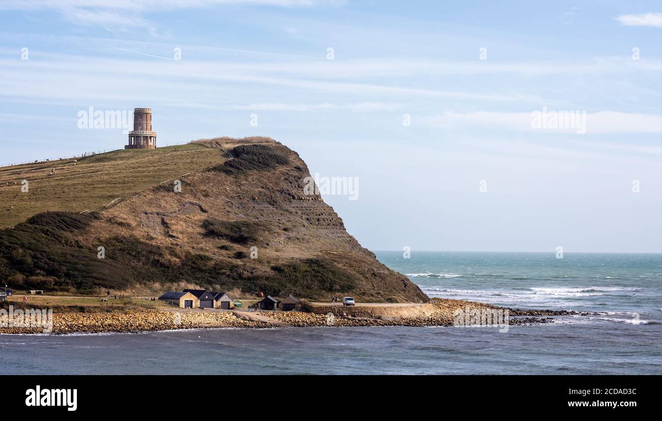 Clavell Tower on the top of Hen Cliff at Kimmeridge Bay, Isle of ...