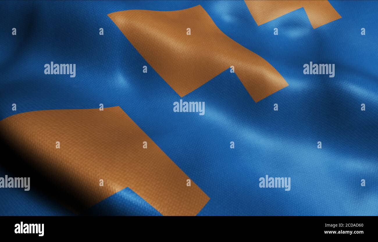 3D Illustration of a waving Netherlands Municipality flag of Berkelland ...
