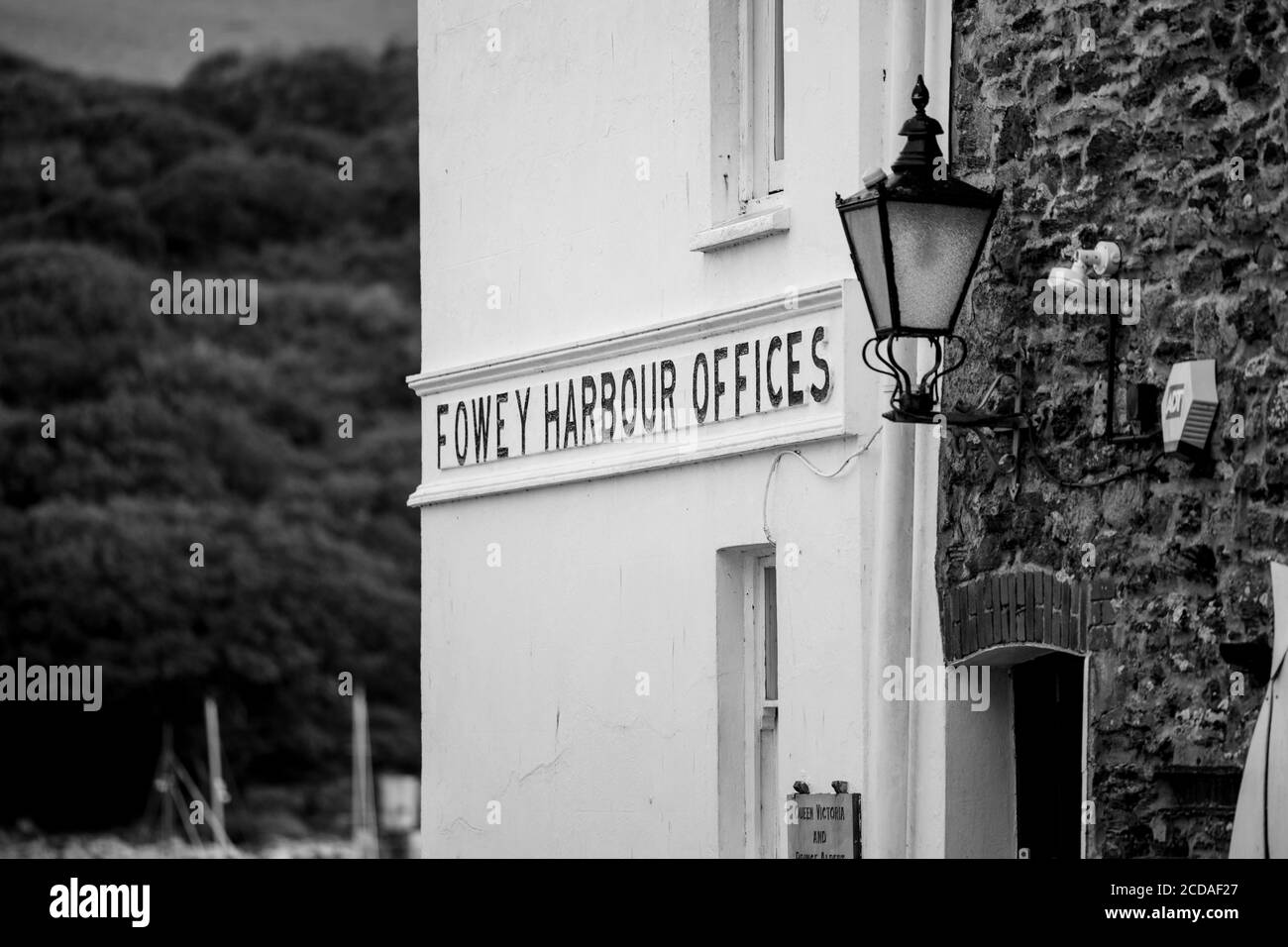 Fowey Harbour Offices in Cornwall Stock Photo - Alamy